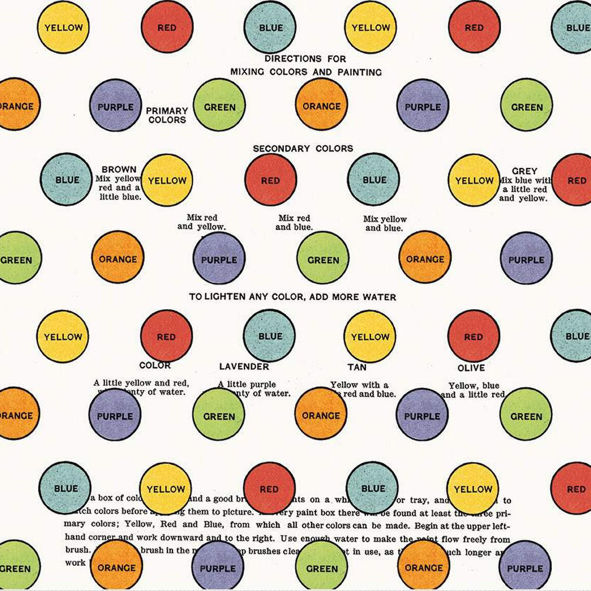 Old School Primary Colors White Fabric - By the yard – Keeper of the ...
